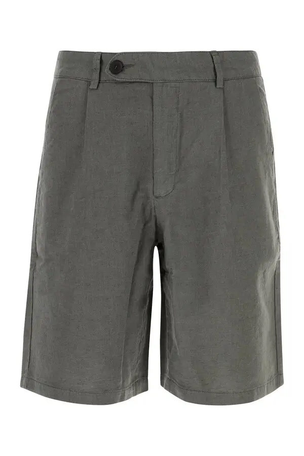 Gimaguas Linen Blend Bermuda Shorts With Inverted Pleats