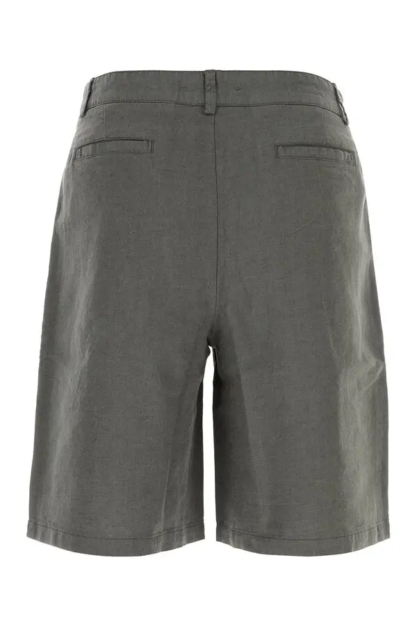Gimaguas Linen Blend Bermuda Shorts With Inverted Pleats