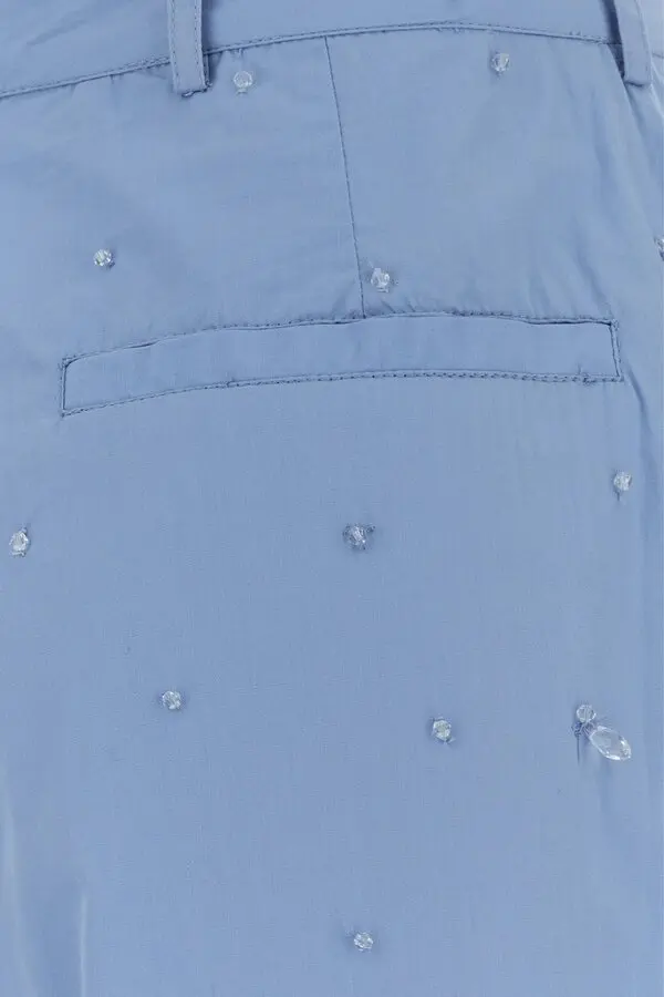 Giuseppe Di Morabito Powder Light Poplin Wide-leg Pants With Jewel Embellishments
