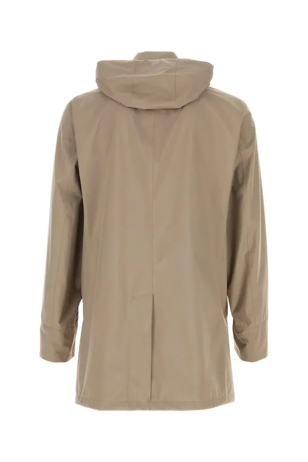 Herno Cappuccino Polyester Jacket With Detachable Hood