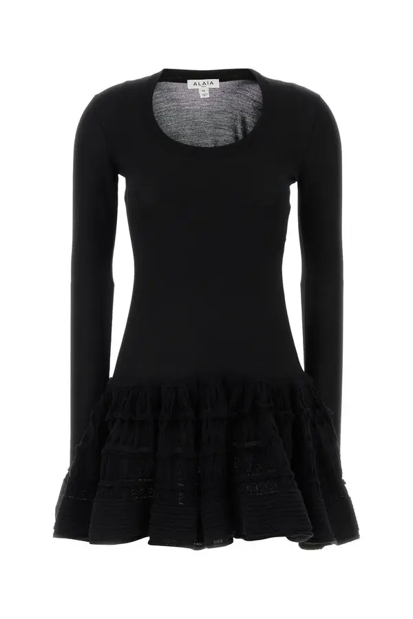 Alaïa Stretch Wool Blend Mini Dress