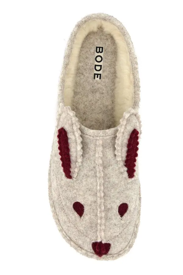 BODE Fabric Rabbit Slippers - Grey