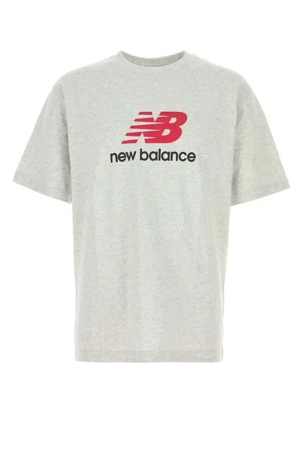 NEW BALANCE Melange Cotton T-shirt - Grey