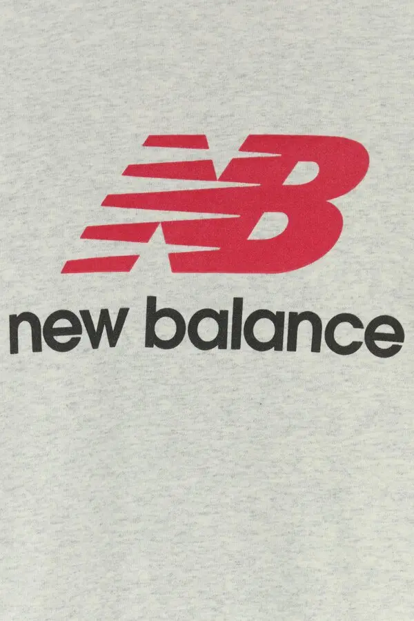 NEW BALANCE Melange Cotton T-shirt - Grey