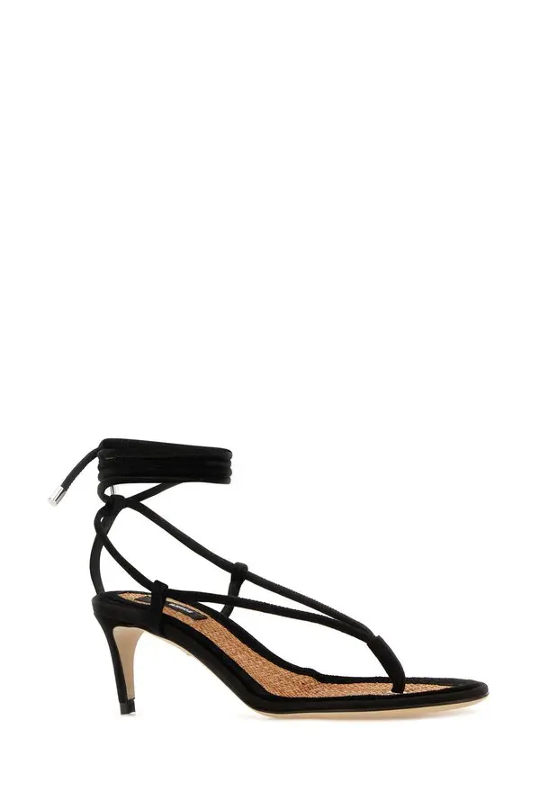 Dsquared2 Suede Thong Sandals With Tie Ankle Fastening