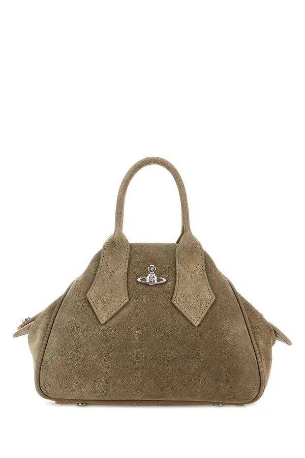 VIVIENNE WESTWOOD Dove Suede Small Yasmine Handbag - Grey