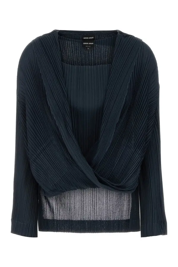 Giorgio Armani Pleated Jersey Blouse