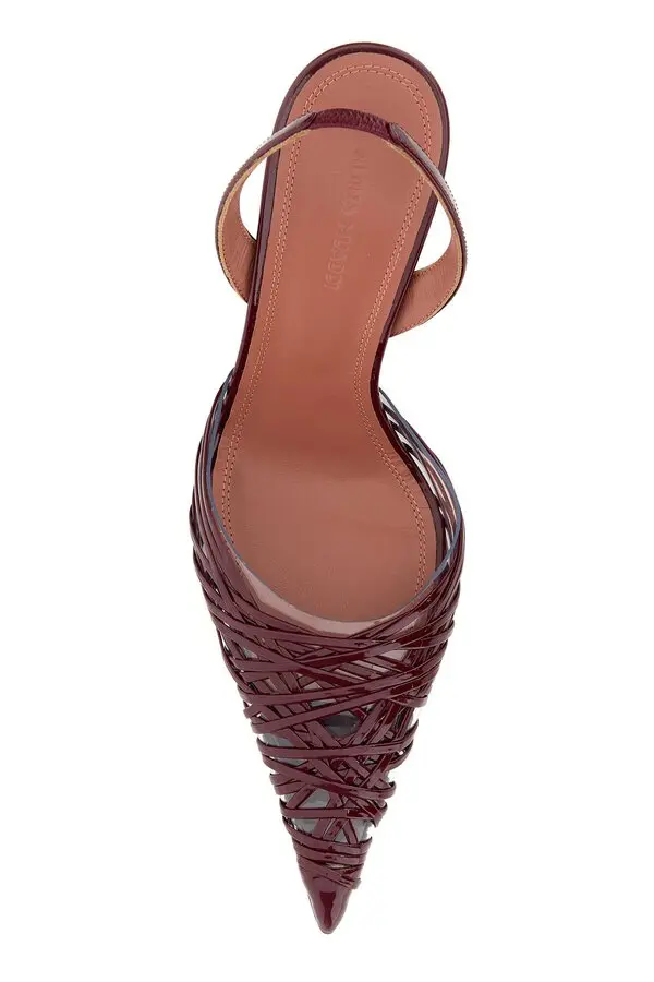 Amina Muaddi Lori Patent Leather Slingback Pumps