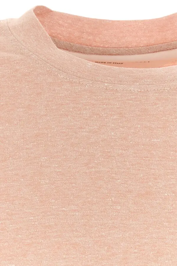 Brunello Cucinelli Salmon Linen Blend T-shirt
