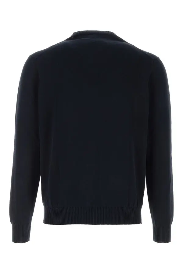Fedeli Navy Cotton Sweater - Blue