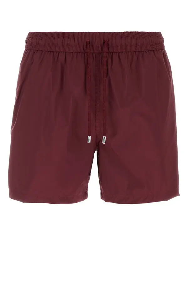 Fedeli Burgundy Polyester Swimming Shorts