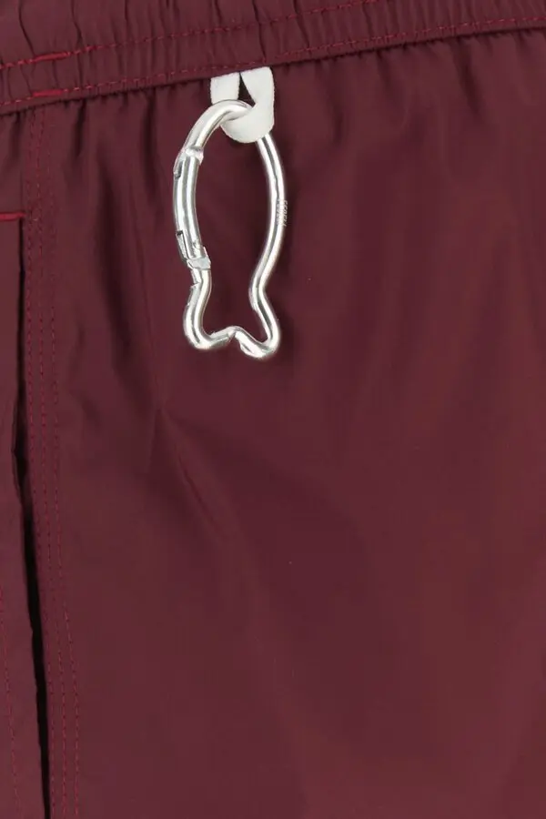 Fedeli Burgundy Polyester Swimming Shorts
