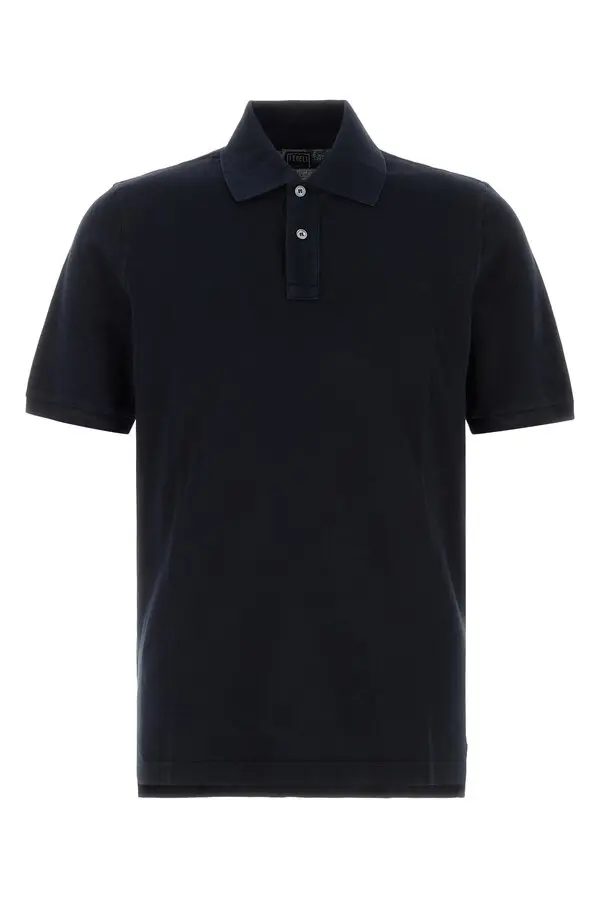 Fedeli Navy Piquet Polo Shirt - Blue