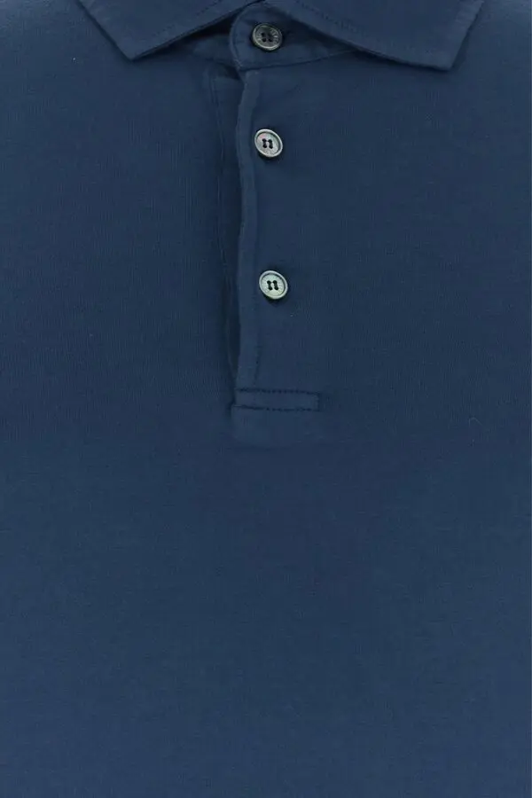 Fedeli Stretch Cotton Polo Shirt - Blue