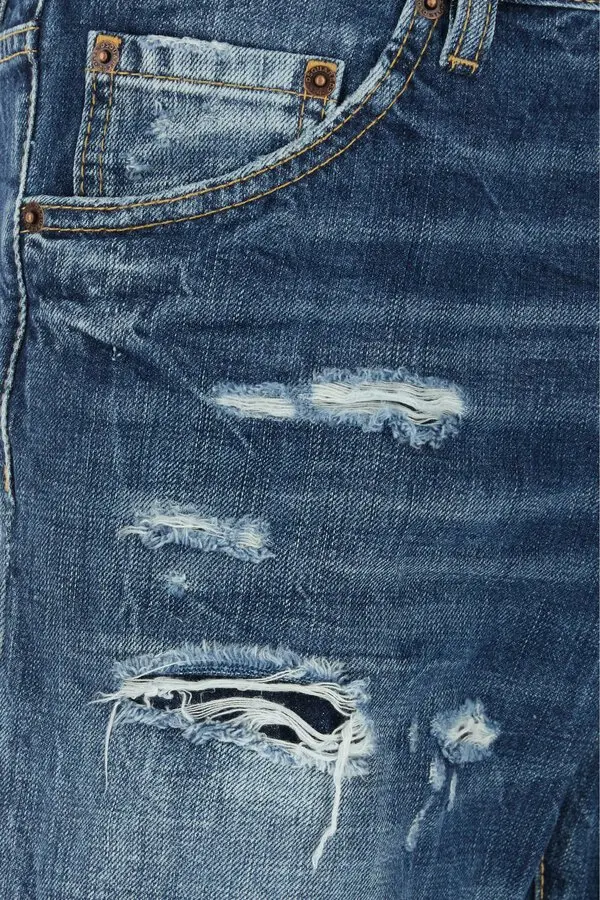 Dsquared2 Denim Teddy Jeans With Rips - Blue