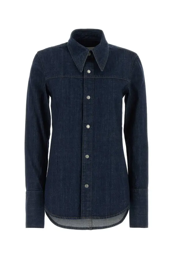Ami Denim Shirt With Embroidered Detail