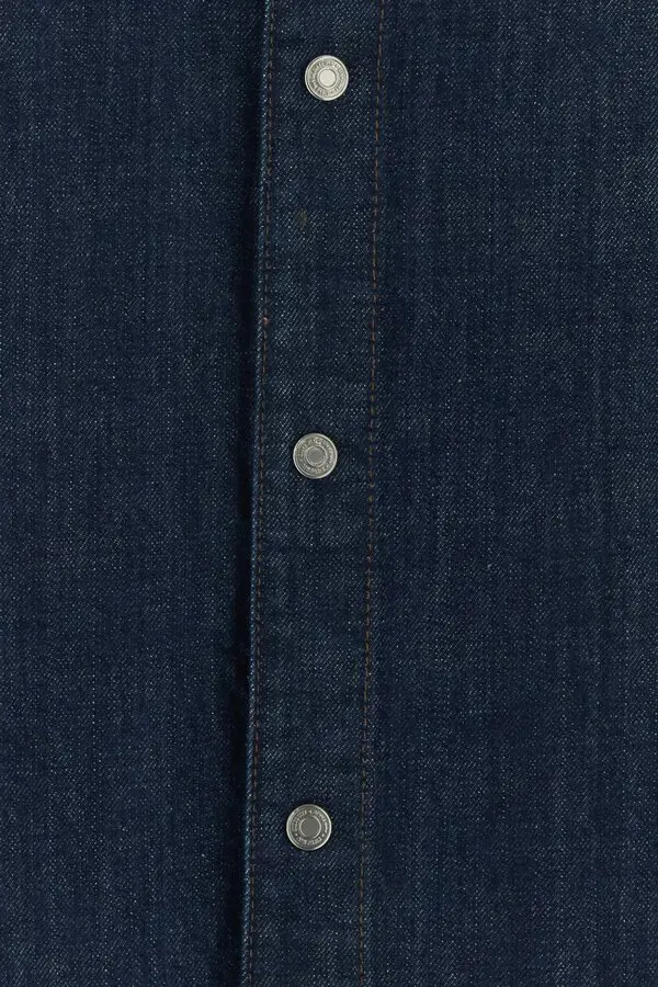 Ami Denim Shirt With Embroidered Detail