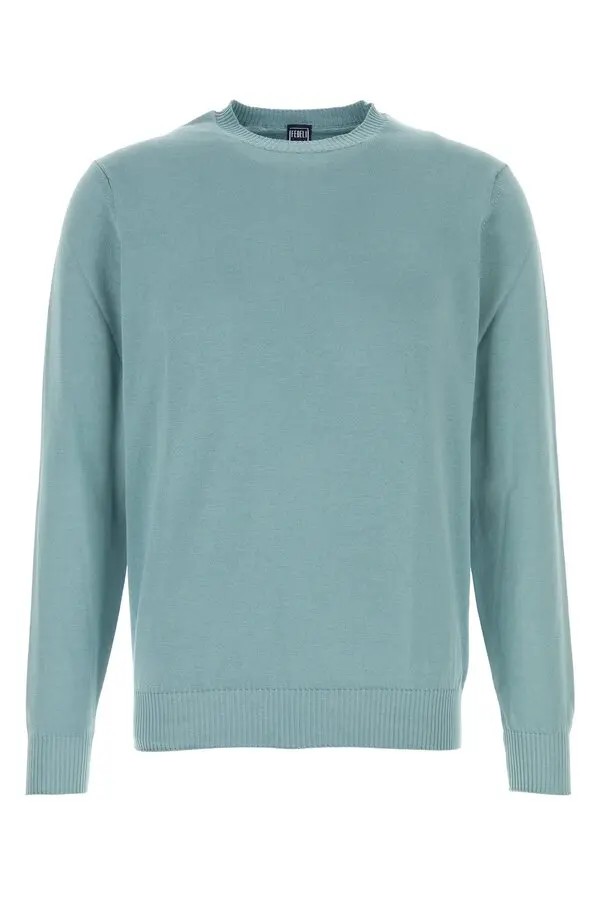 Fedeli Light Cotton Sweater - Blue