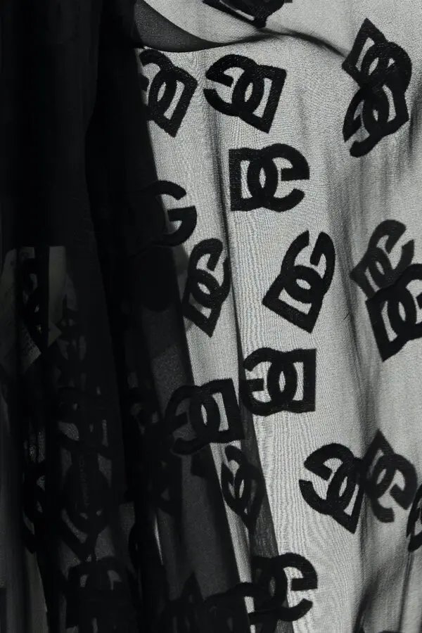Dolce & Gabbana Organza Blouse With Dg Embroidery