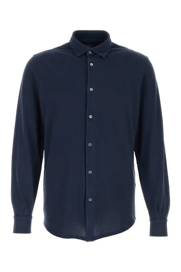 Fedeli Navy Piquet Shirt