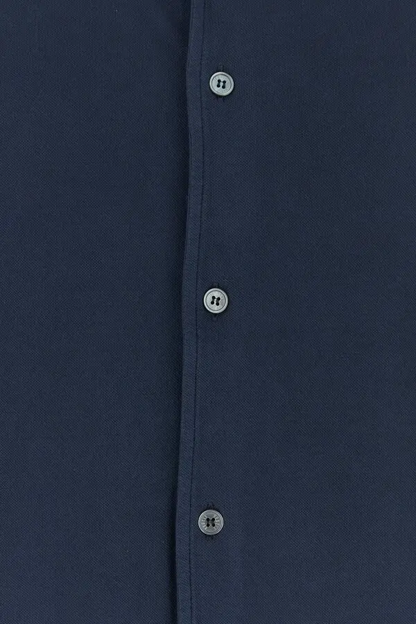 Fedeli Navy Piquet Shirt