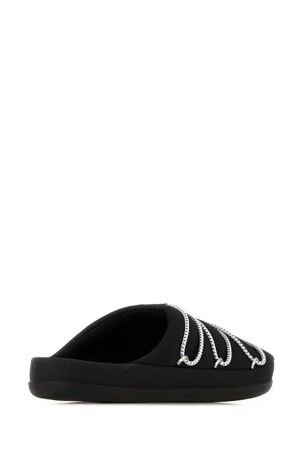 Moon Boot Fabric Slippers With Decorative Lacing