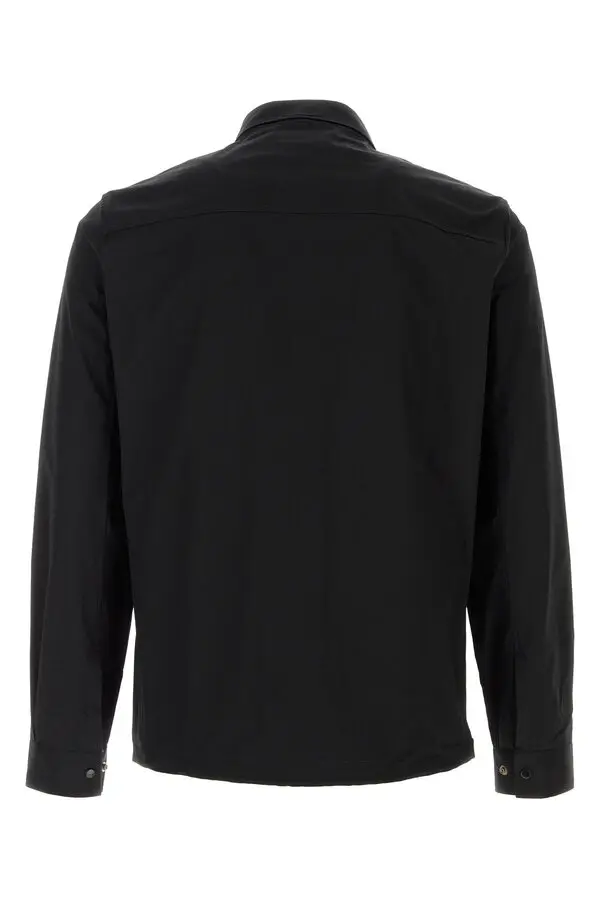 C.P. COMPANY Gabardine Zip-up Jacket With Rubberized Logo Print