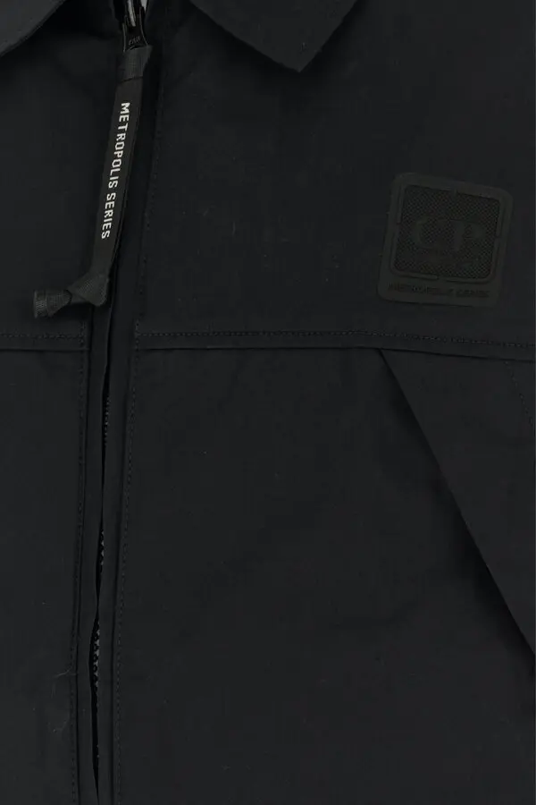 C.P. COMPANY Gabardine Zip-up Jacket With Rubberized Logo Print