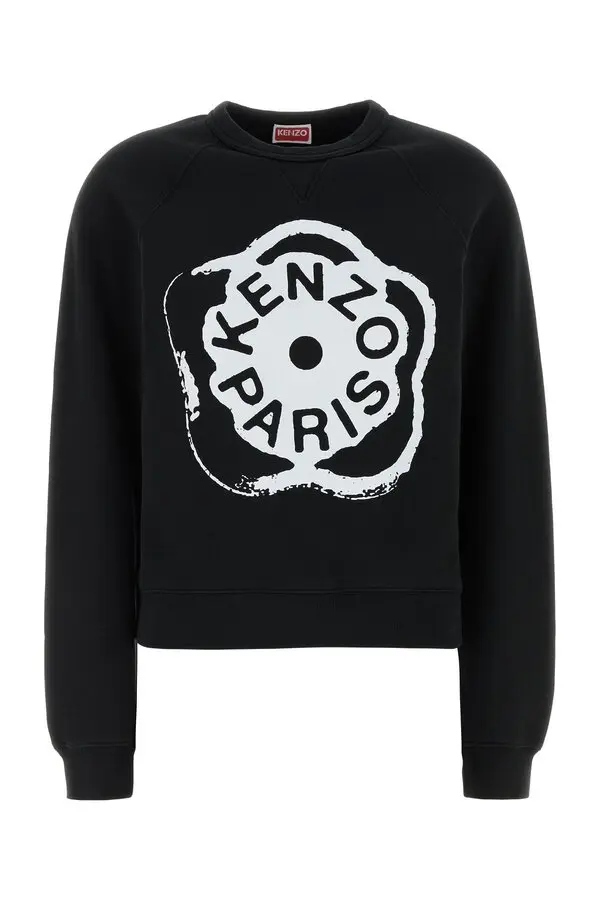 Kenzo Cotton Sweatshirt With Bone Flower Print