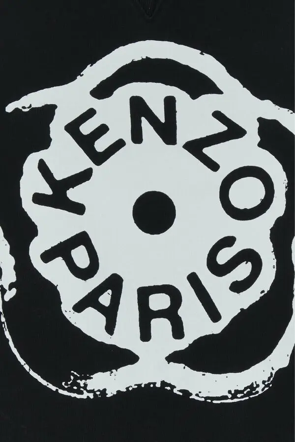 Kenzo Cotton Sweatshirt With Bone Flower Print