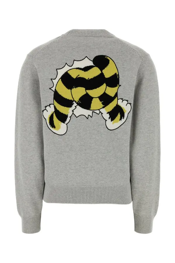 Kenzo Wool Blend Sweater With Wild Tiger Embroidery