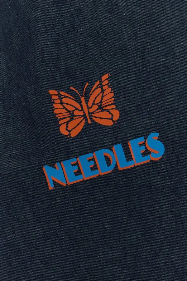 Needles Denim Shopper Bag With Logo Print