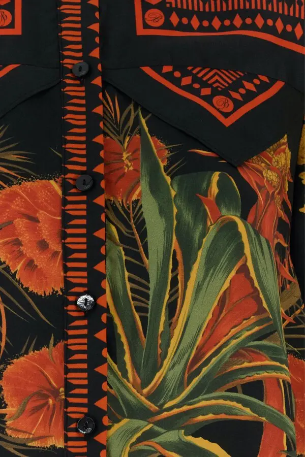 Blumarine Printed Viscose Twill Shirt