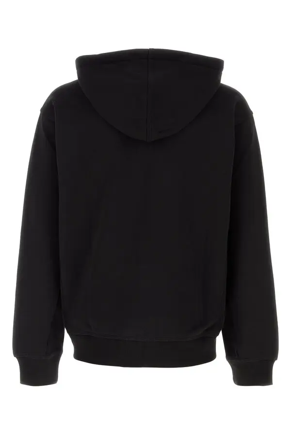 Carhartt Work In Progress Cotton Blend American Script Zip-up Hoodie - Black