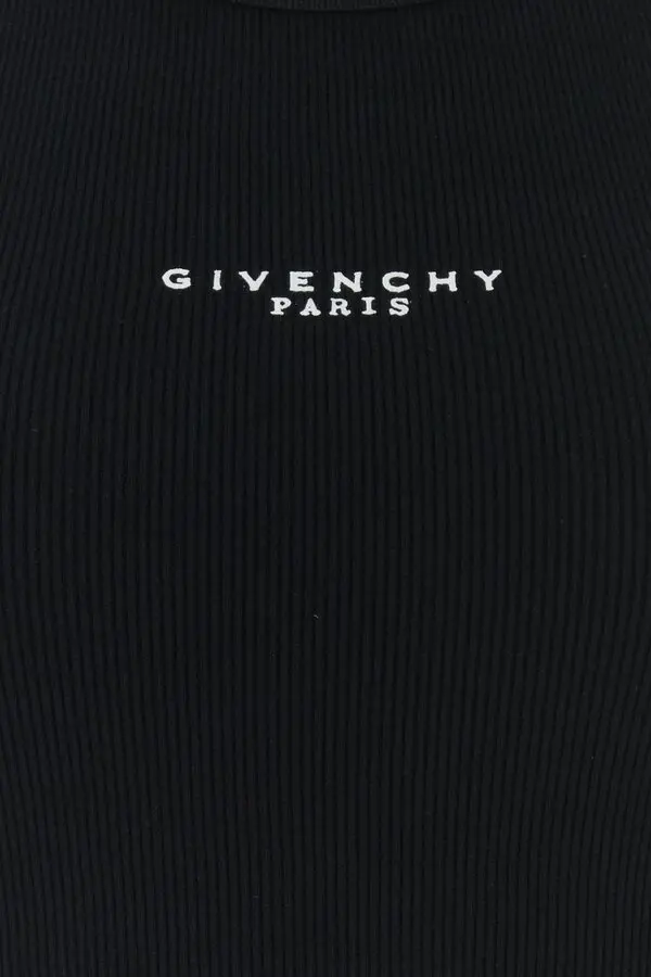 Givenchy Stretch Cotton Ribbed Tank Top With Printed Logo