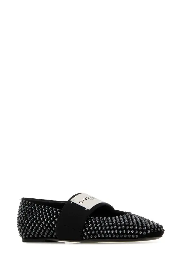 Givenchy Embellished Suede Square Ballerinas