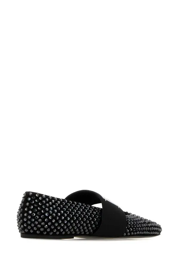Givenchy Embellished Suede Square Ballerinas