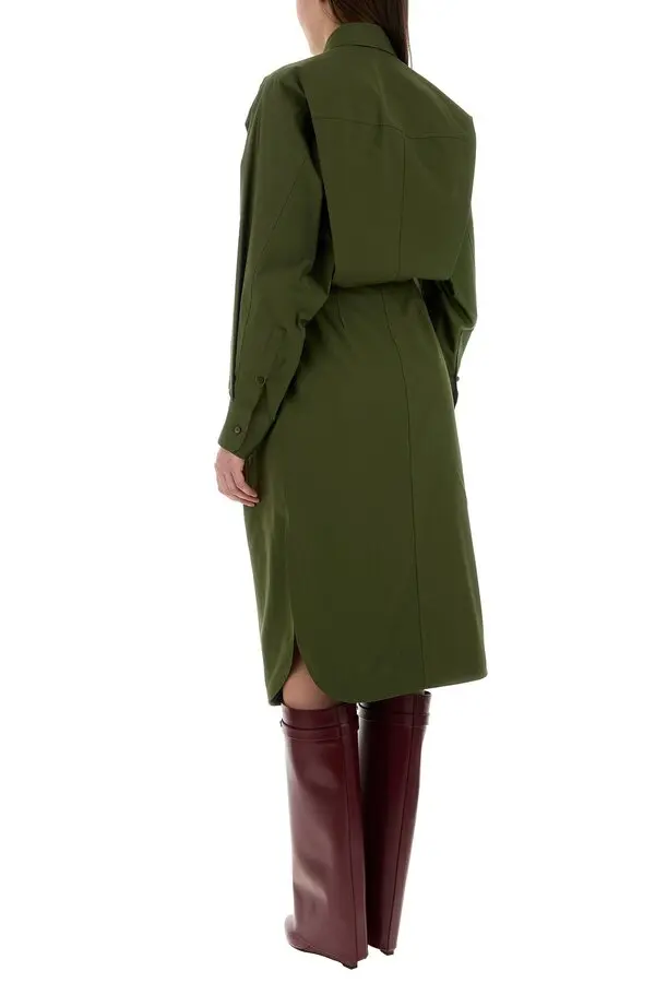 Givenchy Khaki Cotton Poplin Shirt Dress