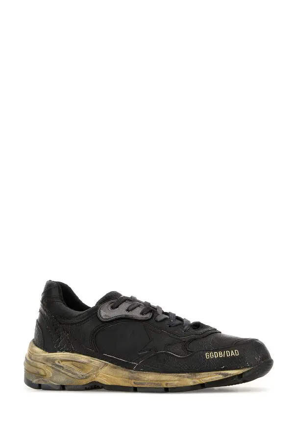 GOLDEN GOOSE Charcoal Leather Running Dad Sneakers
