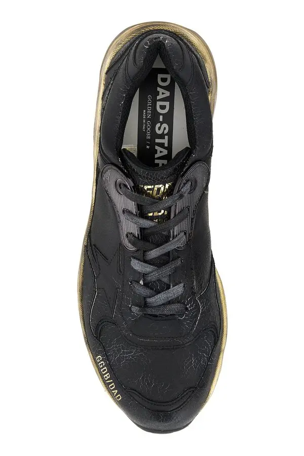 GOLDEN GOOSE Charcoal Leather Running Dad Sneakers