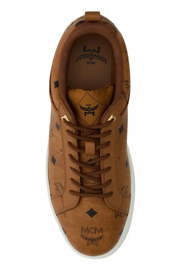 Mcm Visetos Print Coated Canvas Lace-up Sneakers