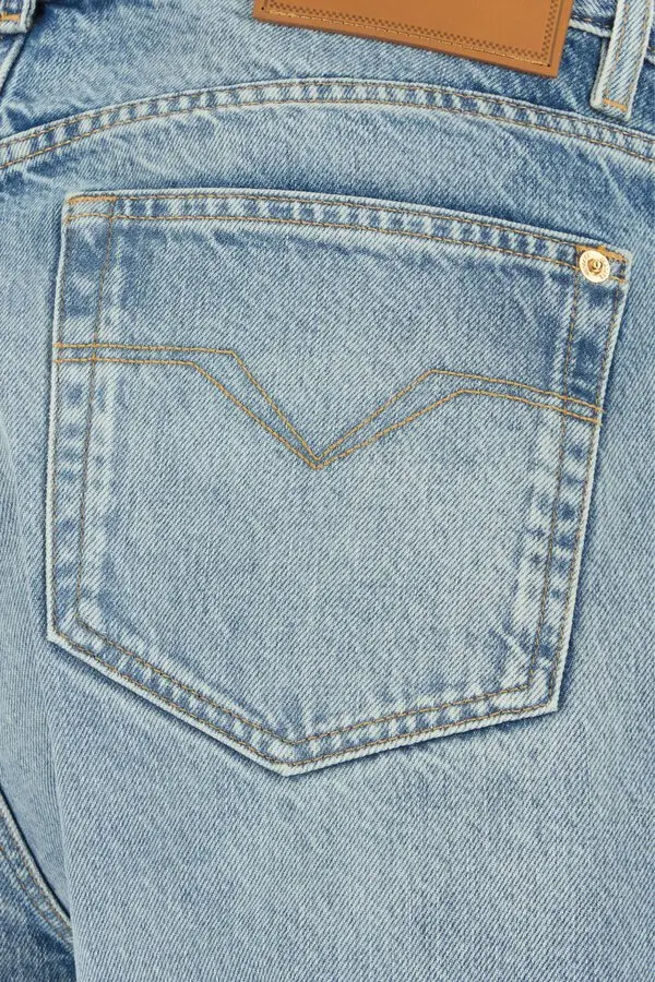 Versace Stonewashed Pure Cotton Denim Jeans With Medusa Biggie Detail