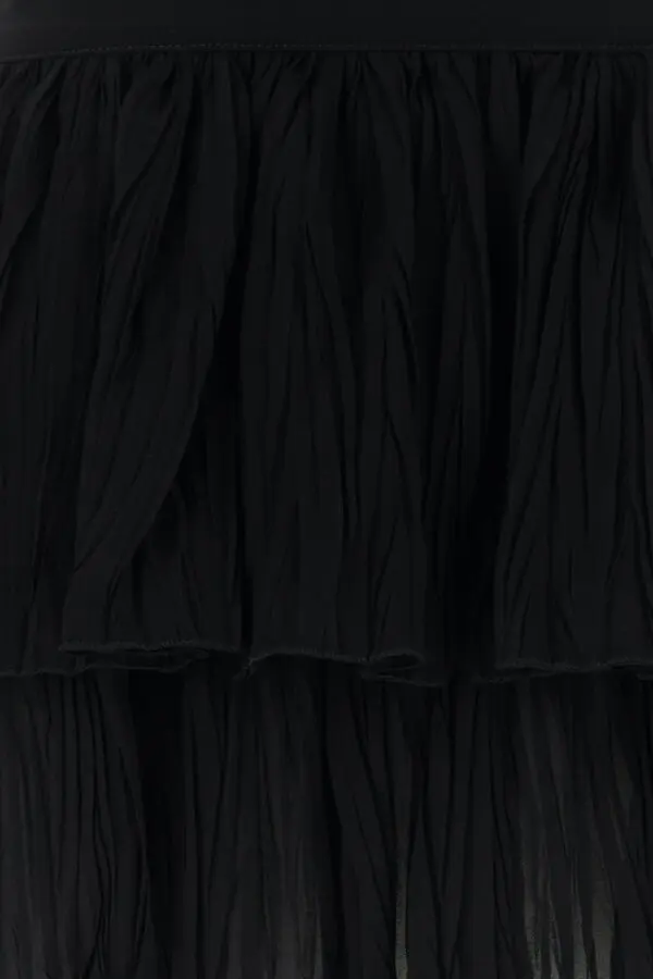 Blumarine Crepe Mini Skirt With Ruffles And Asymmetrical Hem