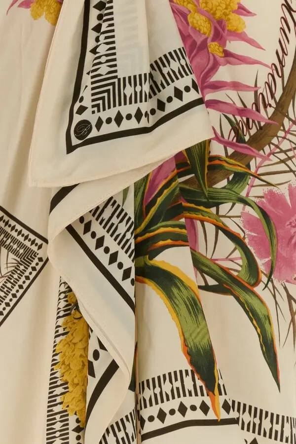 Blumarine Asymmetric Printed Twill Skirt