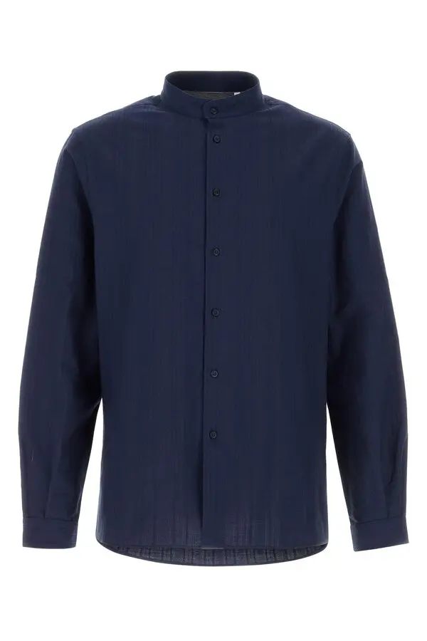 Brunello Cucinelli Navy Cotton Shirt