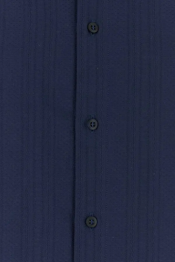 Brunello Cucinelli Navy Cotton Shirt