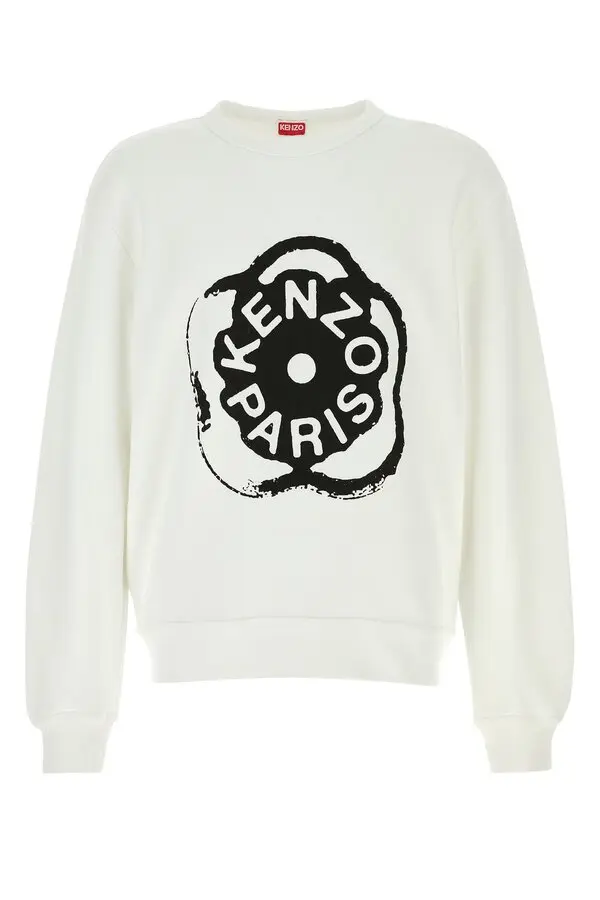 Kenzo Cotton Sweatshirt With Boke Flower 2.0 Print - White