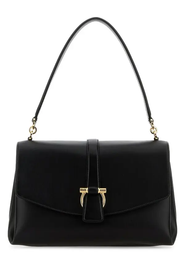 FERRAGAMO Leather Shoulder Bag - Black