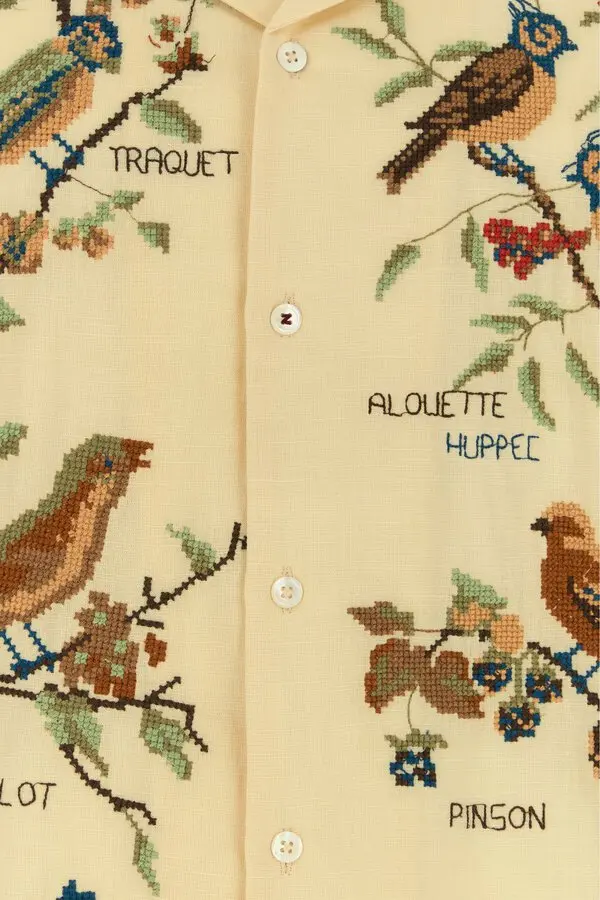 BAZISZT Cotton Blend Avian Shirt