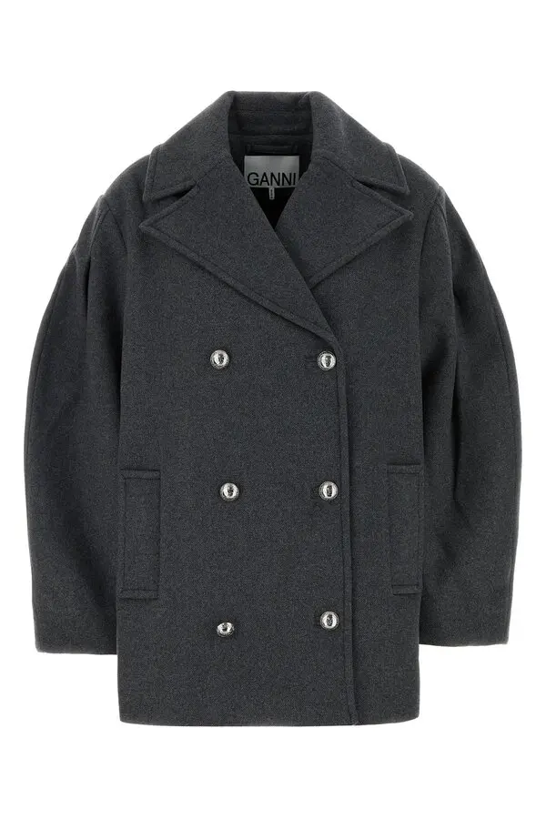 GANNI Wool Blend Coat